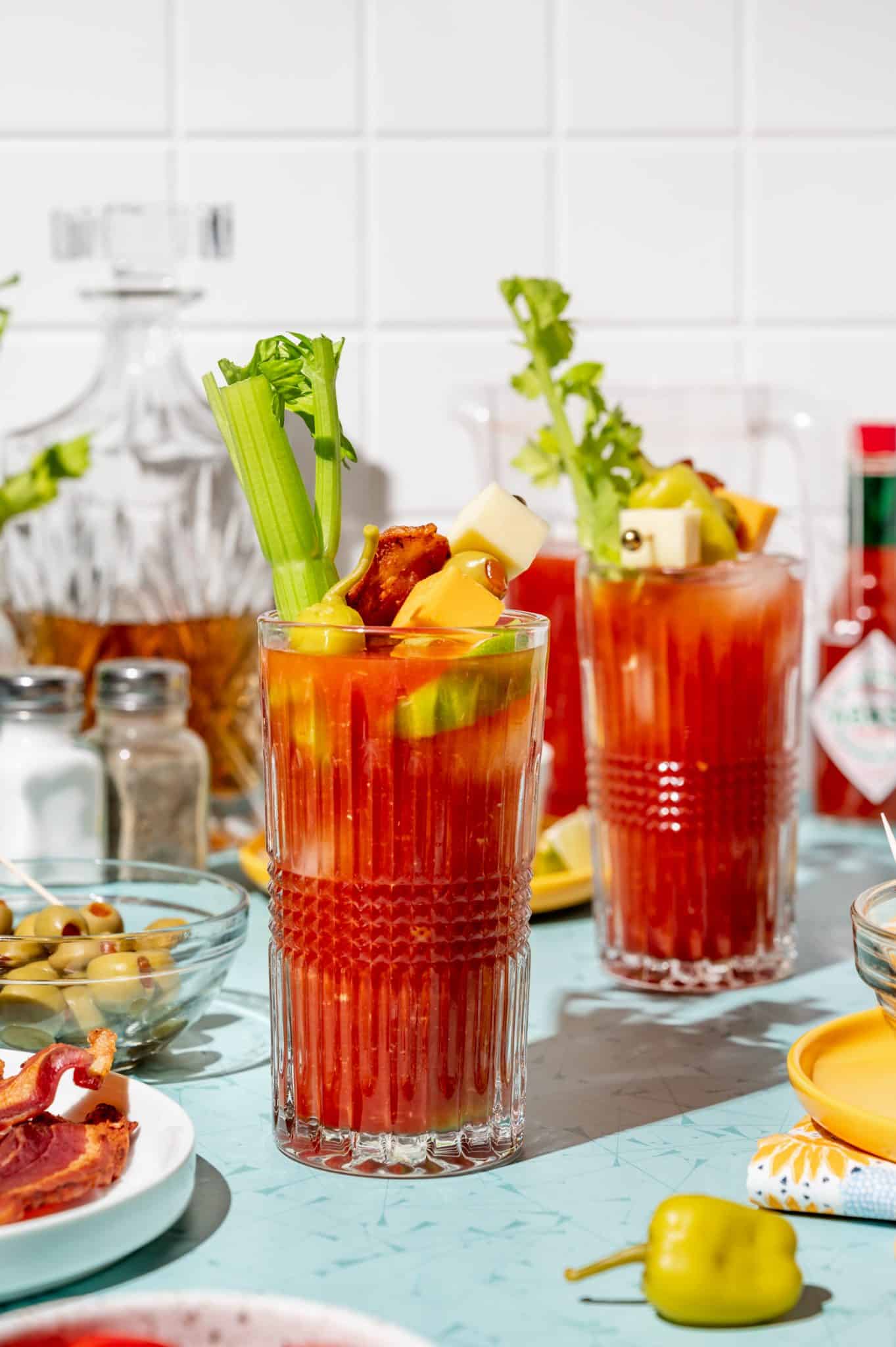 DIY Bloody Mary with Bacon (& more topping options!) - Butter & Thyme