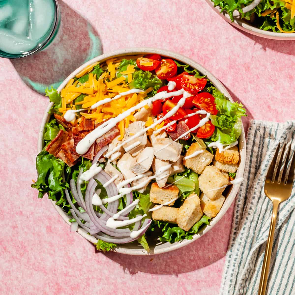 Healthy-ish Chicken Bacon Ranch Salad - Butter & Thyme