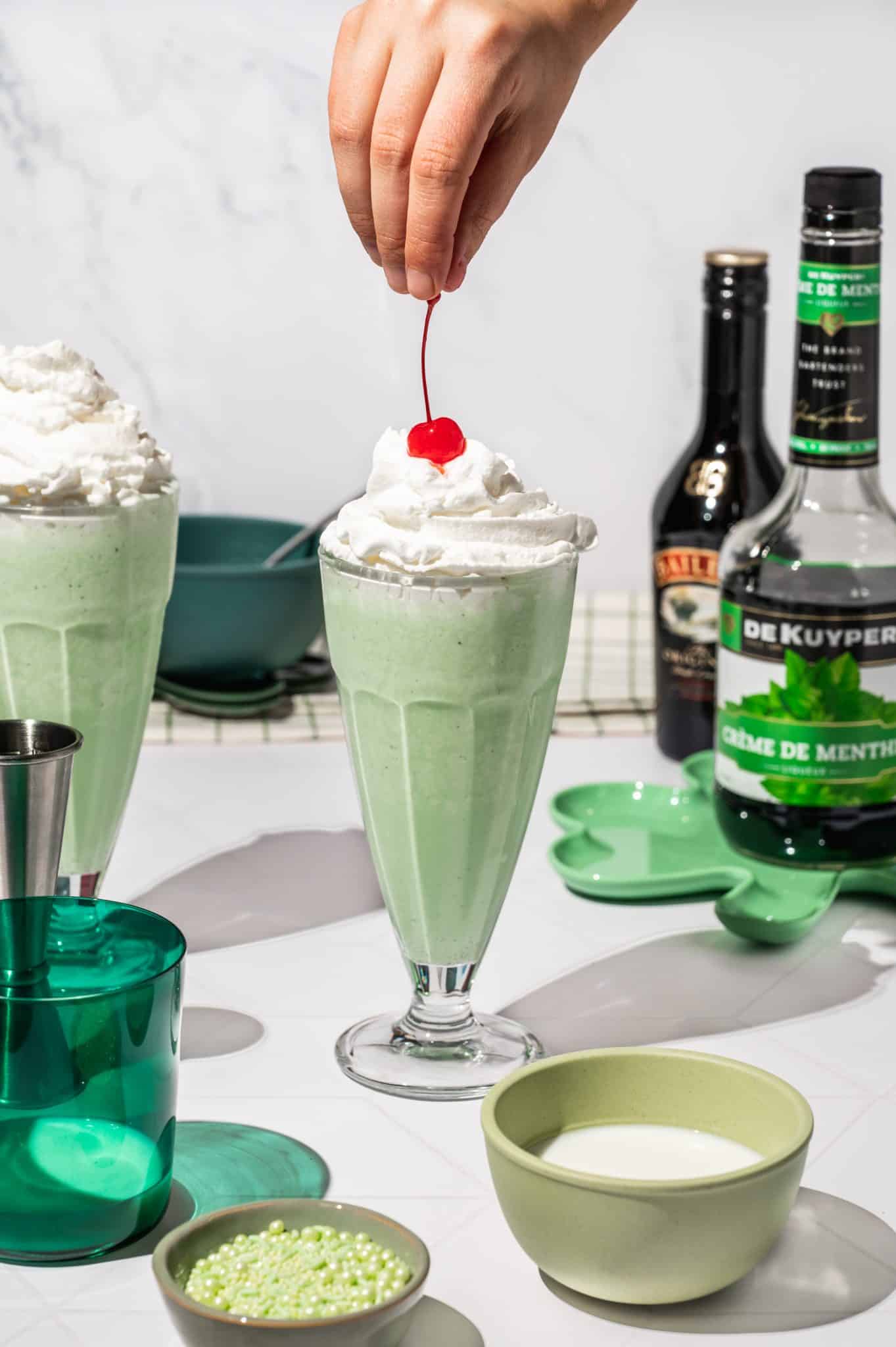 Boozy Shamrock Shakes with Irish Cream for St. Patrick’s Day