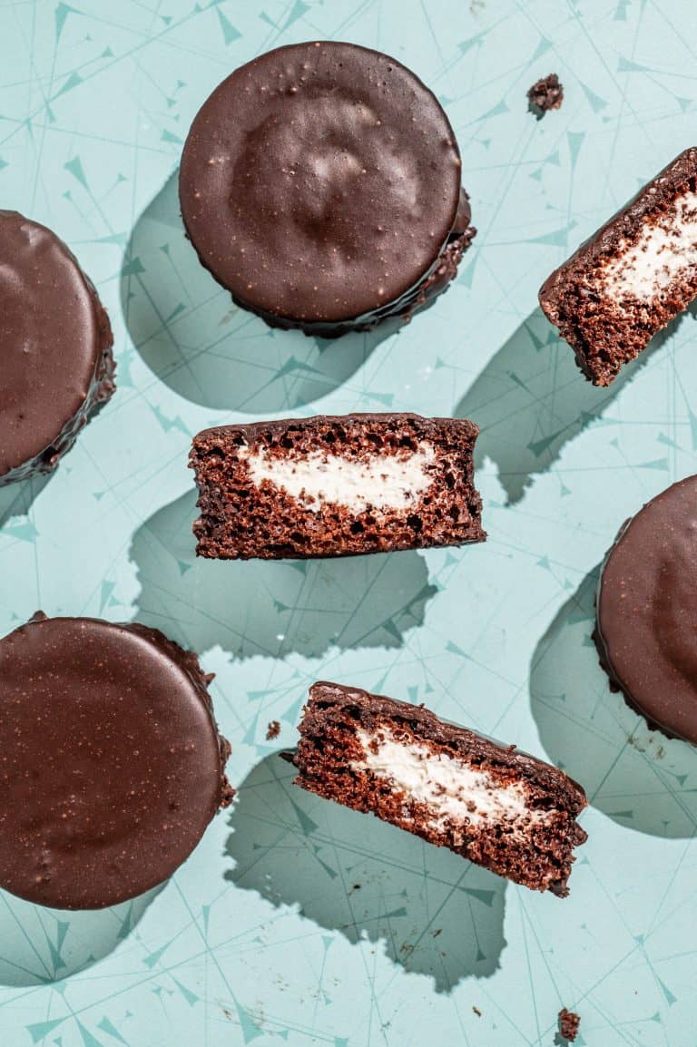Easy Homemade Ding Dongs (Ring Dings) with Chocolate Cake Mix